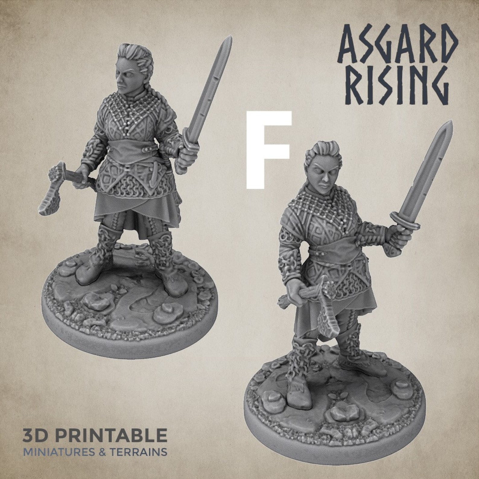 Viking Shield Maidens DND Miniature Dnd Tabletop RPG Mini | Etsy