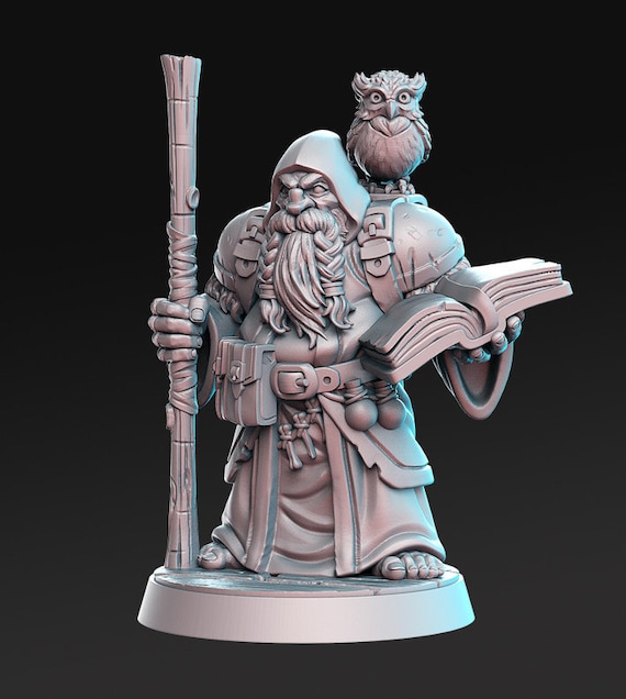 Dnd Male Dwarf Wizard Mini Tabletop RPG Miniature D&D - Etsy