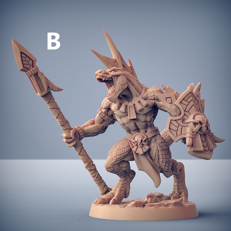 Lizardfolk Fighter Mini Dnd Tabletop RPG Miniature D&D - Etsy