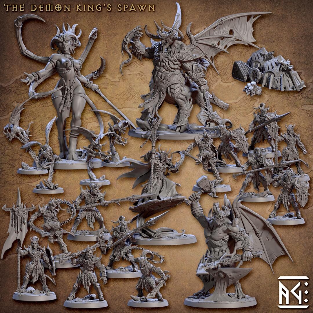 The Demon King Spawn Full Set Dnd Miniature | Tabletop RPG Dnd Mini | D ...