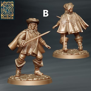 Musketeer Swordsmen Dnd Miniature, Tabletop RPG Dnd Mini, D&D Figurines ...