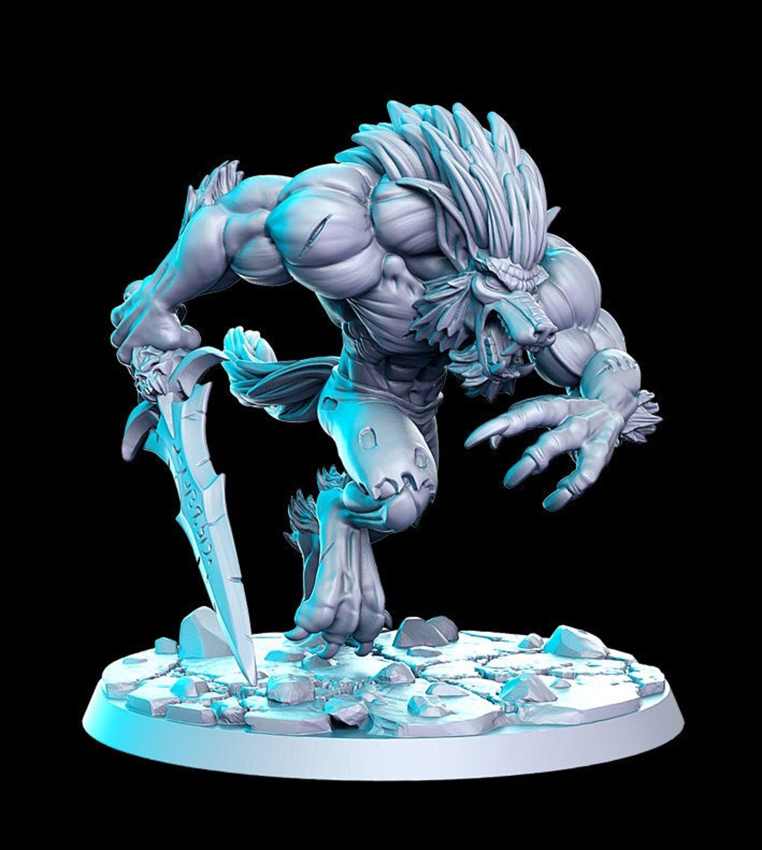 Wolfman Warrior Dnd Miniature, Tabletop RPG Dnd Mini, D&D Figurines ...
