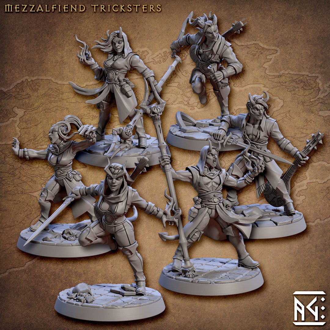 Tiefling Trickster Dnd Miniature Tabletop RPG Dnd Mini D&D Figurines for Pathfinder Fantasy ...