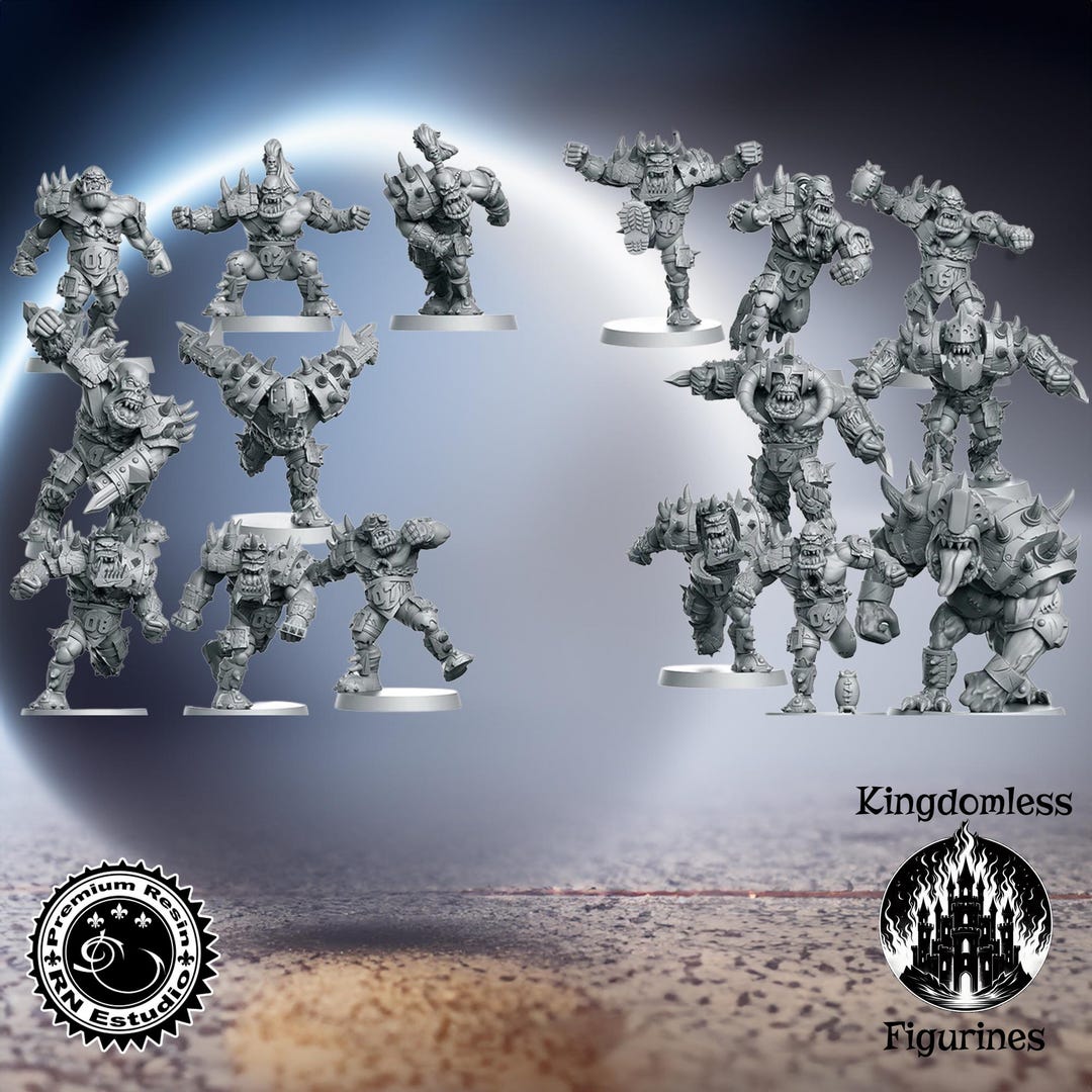Mythbowl Orcs Miniature Set, Fantasy Football RPG, RN Estudio - Etsy