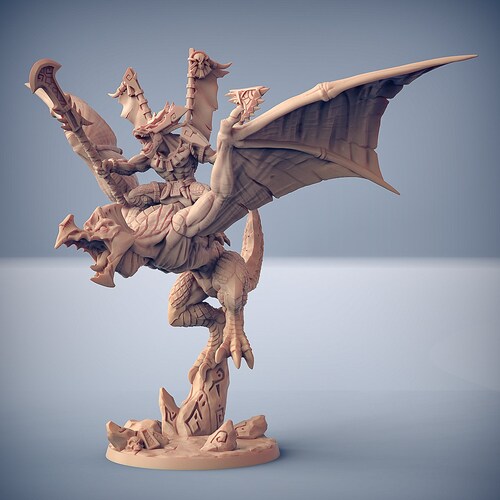 Dnd Dragonkin Rider Mini Tabletop RPG Miniature D&D - Etsy