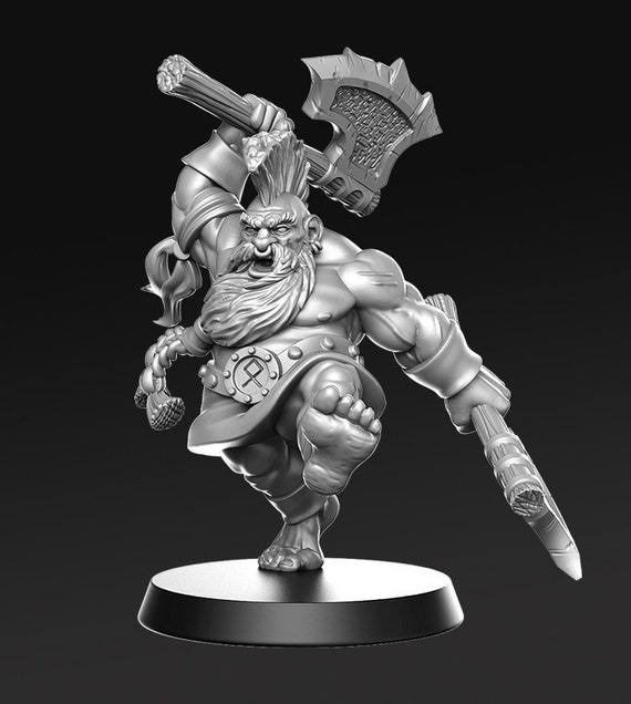 Dwarf Beserker Mini Dnd Tabletop RPG Miniature D&D | Etsy