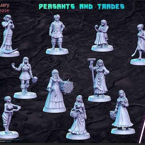 Pinup Villager Dnd Miniature, Tabletop RPG Dnd Mini, D&D Figurines ...