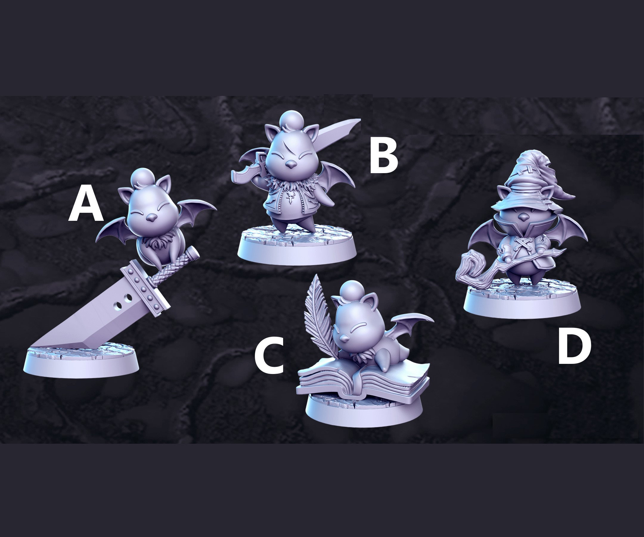 Batomon Moogle Dnd Miniature Tabletop RPG Dnd Mini D&D - Etsy