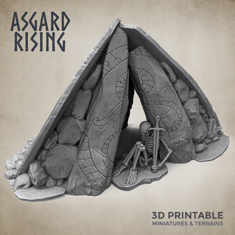 Viking Burial Monument Terrain | Asgard Rising Dnd Miniature - Etsy