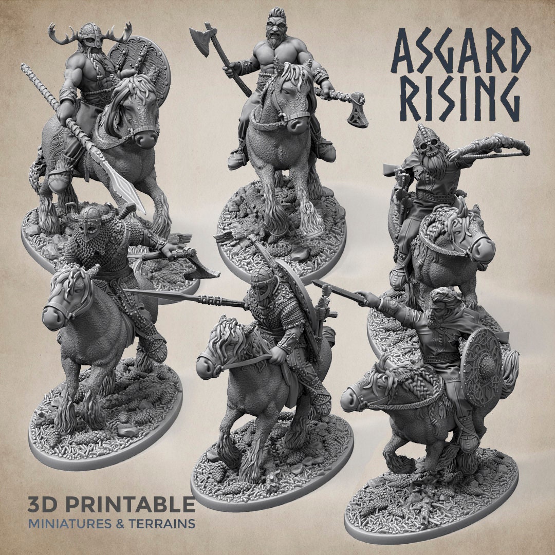 Viking Horse Rider Mini Dnd Tabletop RPG Miniature D&D Figurines ...