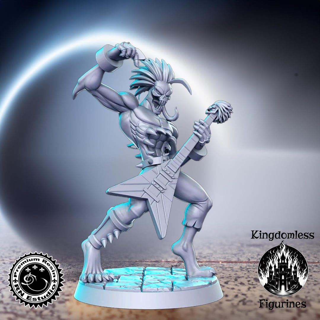 Undead Bard Rocker Dnd Miniature, Tabletop RPG Dnd Mini, D&D Figurines ...