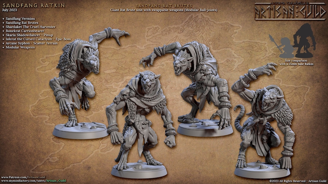 Ratfolk Brute Dnd Miniature Tabletop RPG Dnd Mini D&D Figurines for ...