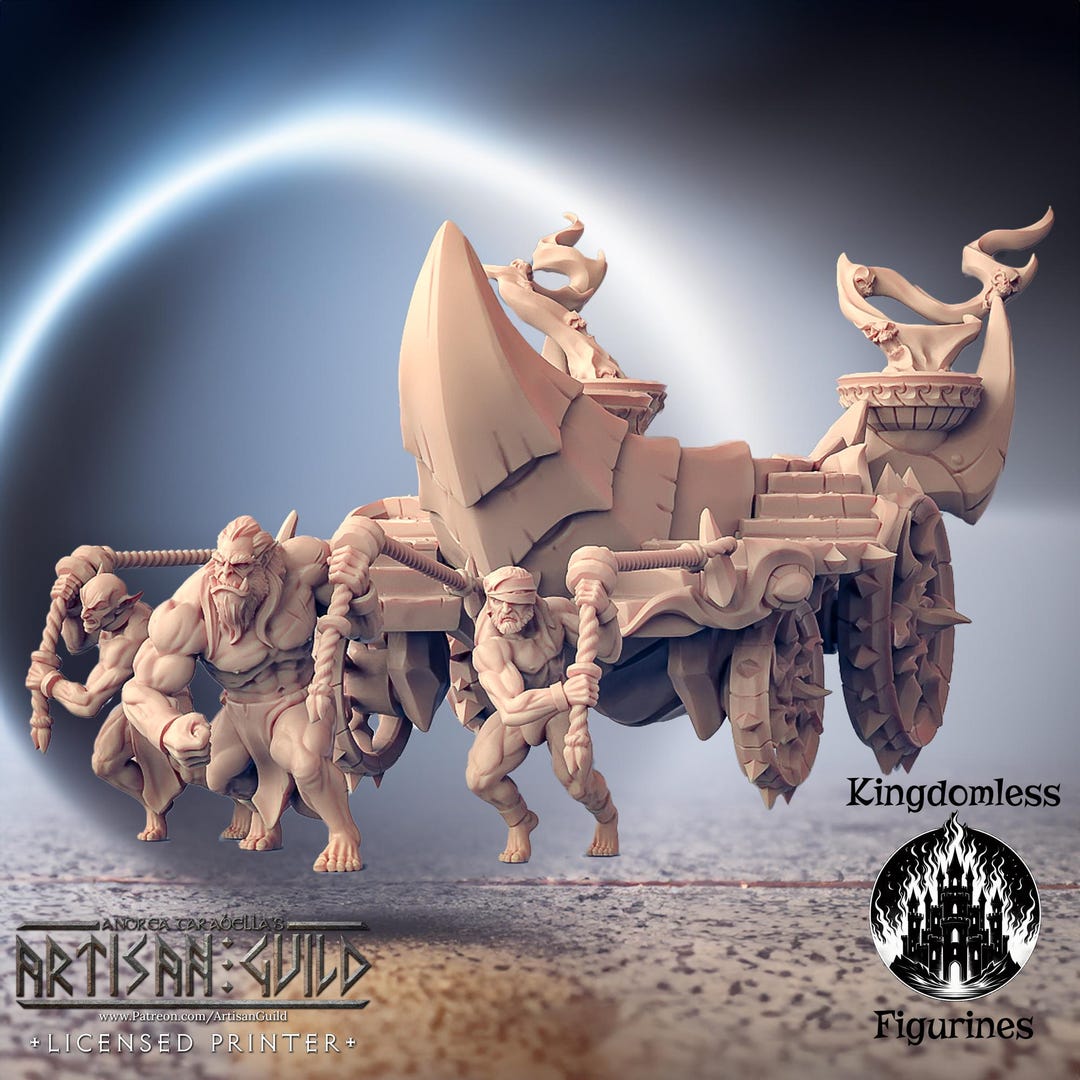 Dnd Huge Elven Slave Cart Mini | Tabletop RPG Miniature | D&D Figurines ...