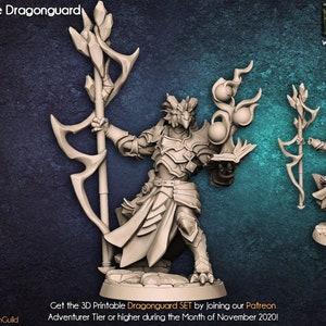 Dnd Dragonkin Mage Mini Tabletop RPG Miniature D&D Figurines Fantasy ...