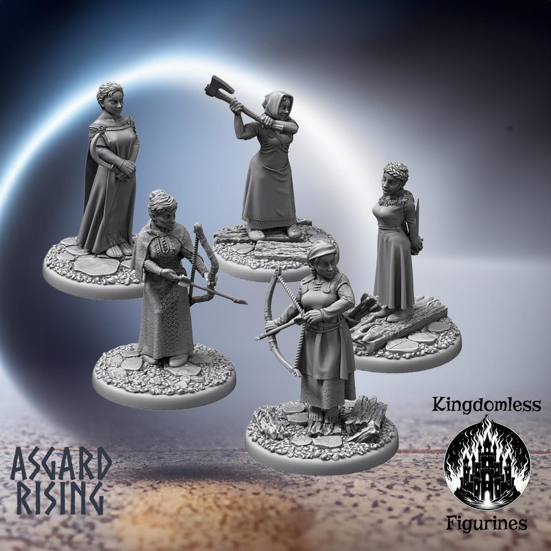 Female Fighting Viking Villager Miniature | DND Tabletop RPG Mini ...