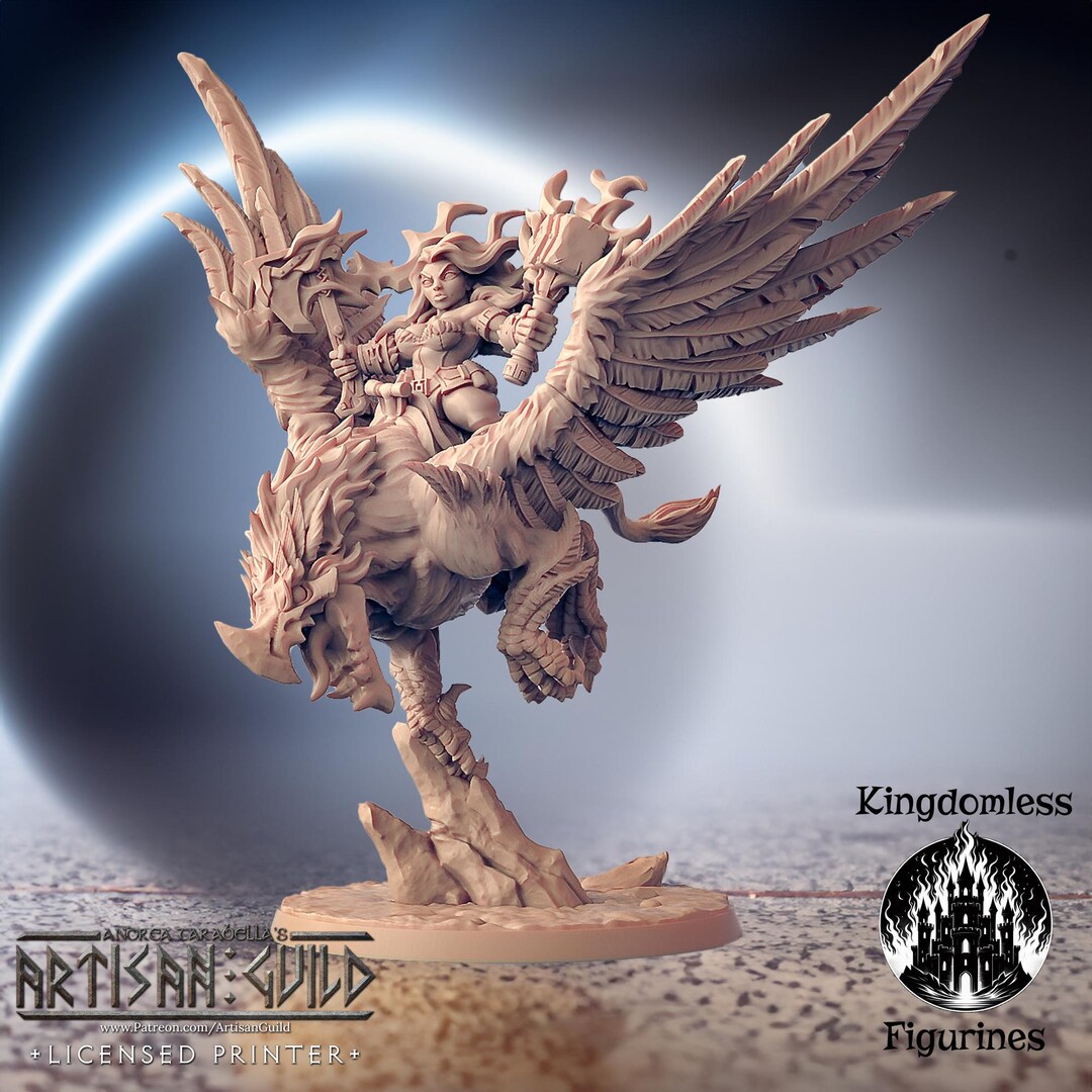 Female Dwarf Gryphon Rider Dnd Miniature | Tabletop RPG Dnd Mini | D&D ...