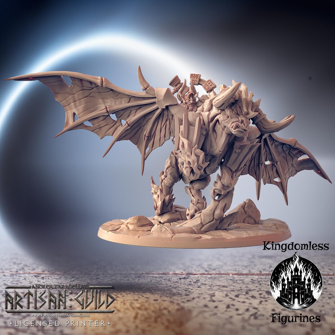 Winged Bull Dwarven Rider Dnd Miniature | Tabletop RPG Dnd Mini | D&D ...