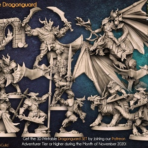 Dnd Dragonkin Rider Mini Tabletop RPG Miniature D&D Figurines Fantasy ...