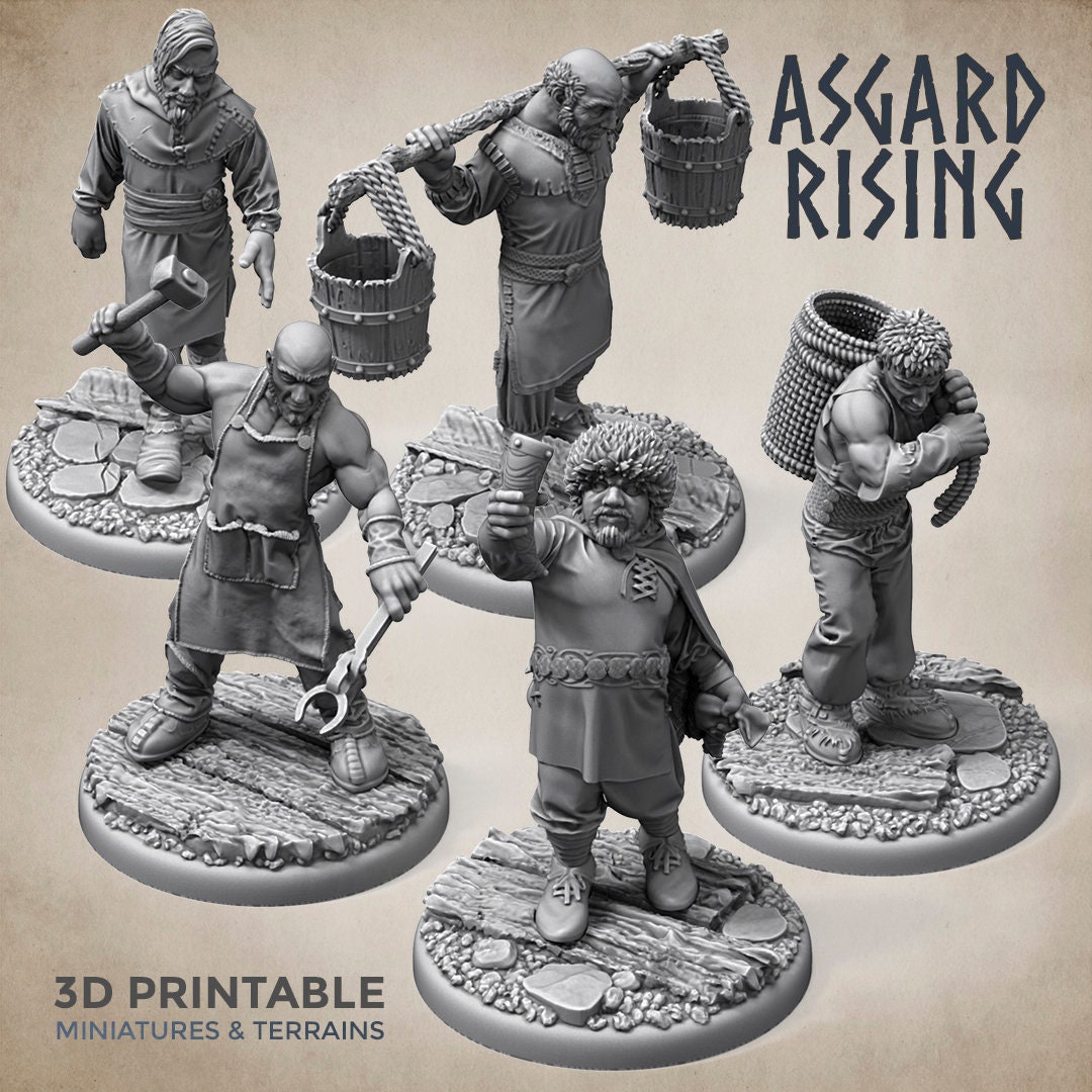 Male Viking Villager DND Miniature, Dnd Tabletop RPG Mini, D&D ...