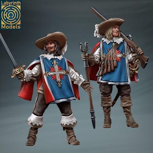 Three Musketeers Dnd Miniature, Tabletop RPG Dnd Mini, D&D Figurines ...