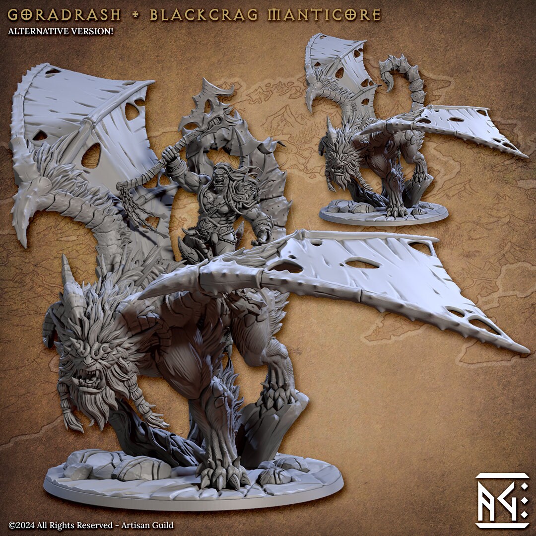 Epic Manticore Rider Dnd Miniature, Tabletop RPG Dnd Mini, D&D ...