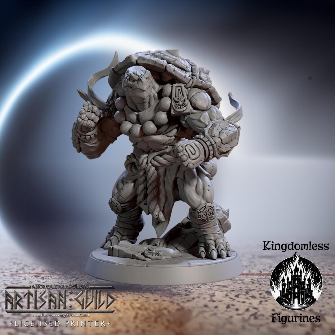 Turtlekin Brawler Miniature | Artisan Guild RPG Dnd Mini - Etsy