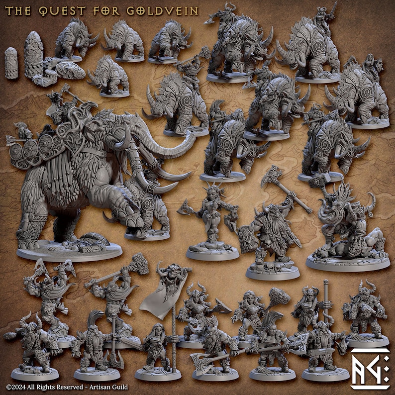 Dwarf Barbarian Miniature | Artisan Guild, Modular D&D Figurine - Etsy