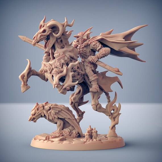 Undead Skeleton Horse Rider Champion Dnd Miniature Tabletop - Etsy