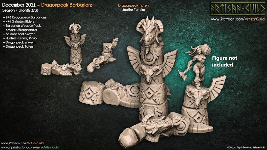 Barbarian Totem Terrain Dnd Miniature Tabletop RPG Dnd Mini D&D ...