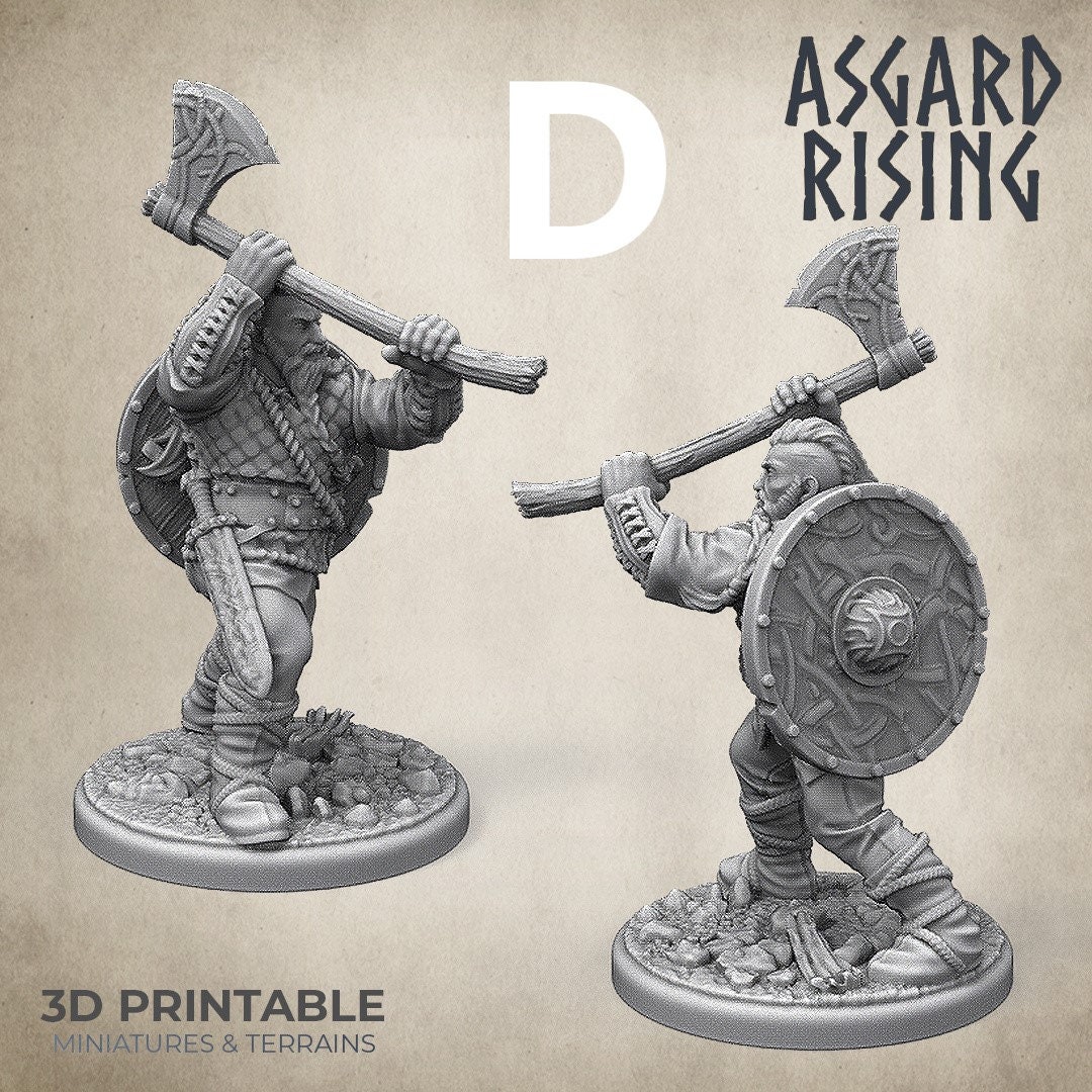 Viking Shieldmen DND Miniature DnD Tabletop RPG Mini D&D | Etsy