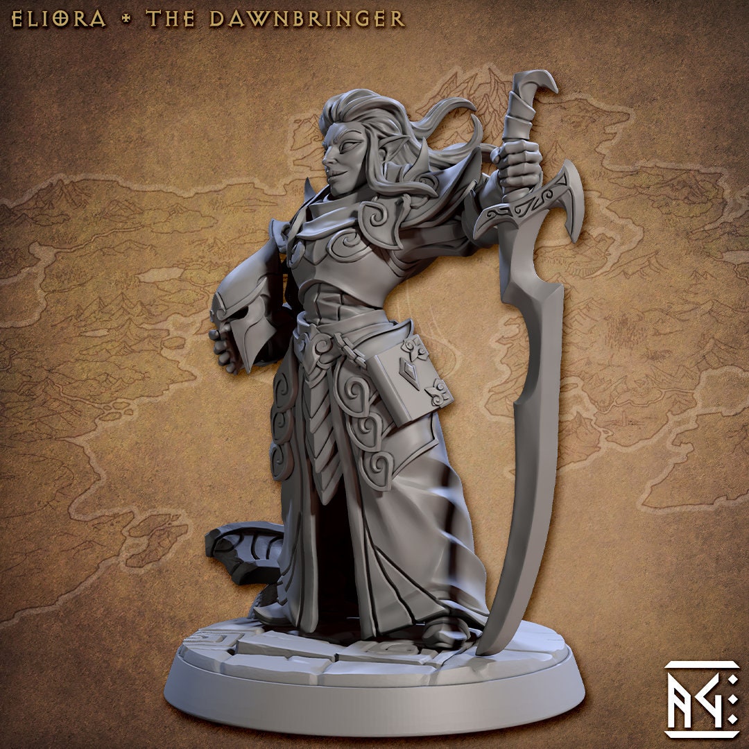 Female High Elf Champion Dnd Miniature | Tabletop RPG Dnd Mini | D&D ...