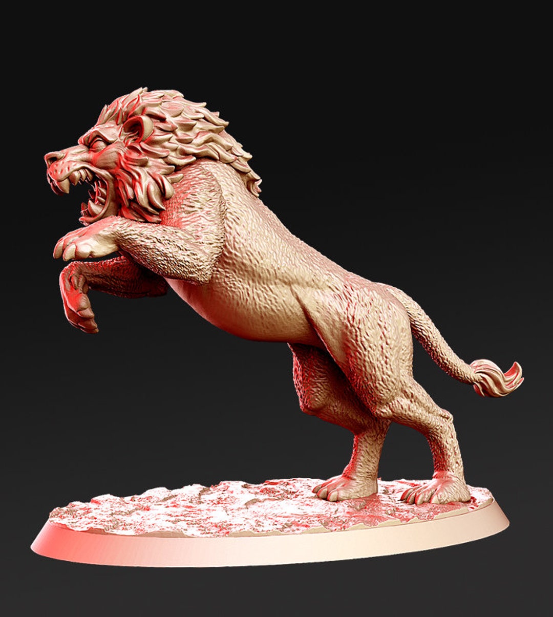 Dnd Fighting Lion Beast Mini Tabletop RPG Miniature D&D - Etsy