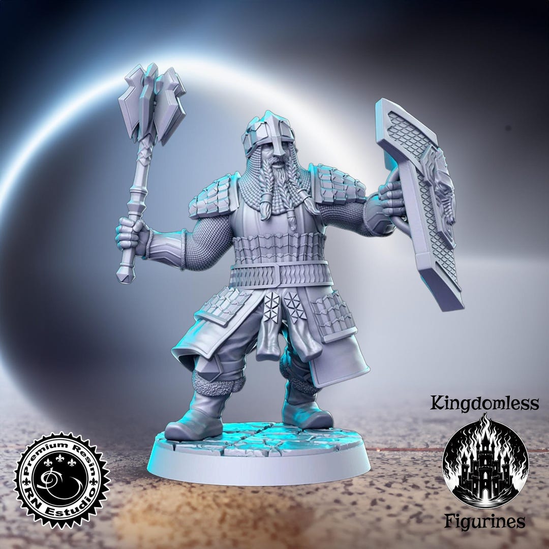 Dwarf Warrior Miniature, Resin Dnd Mini, RN Estudio - Etsy