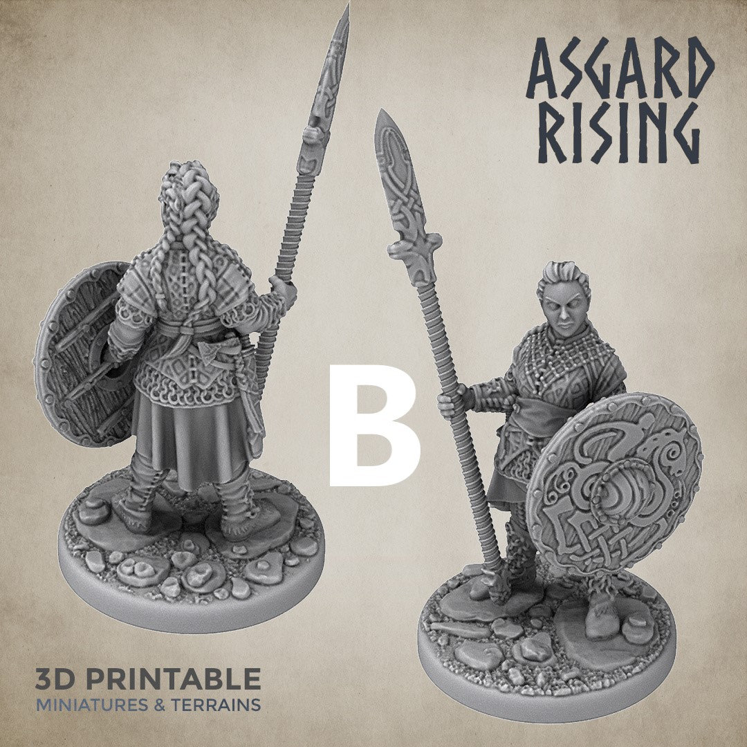 Viking Shield Maidens DND Miniature Dnd Tabletop RPG Mini | Etsy