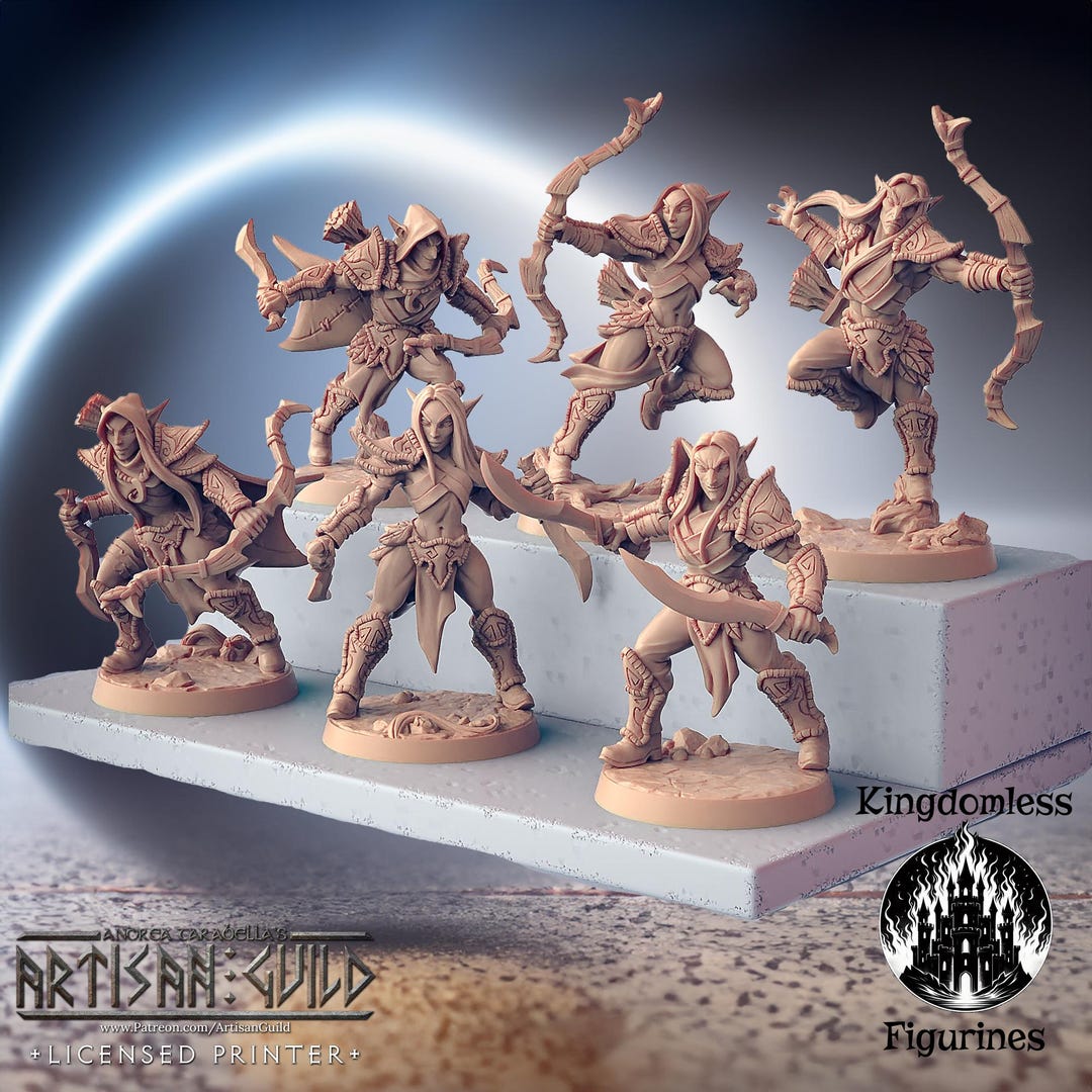 Wood Elf Warrior Miniature | Artisan Guild RPG Mini, D&D Pathfinder - Etsy