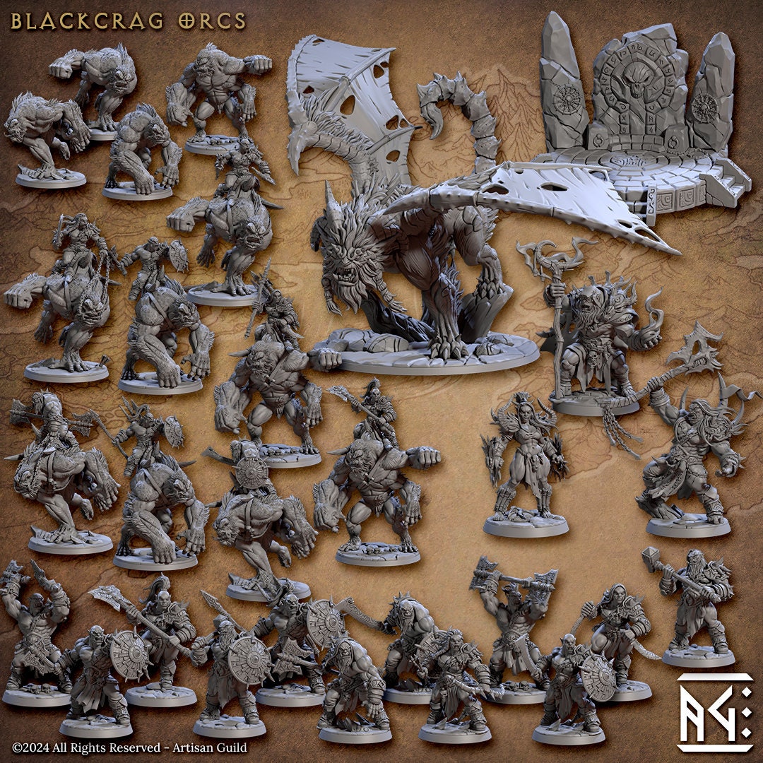 Blackcrag Orcs Full Set Dnd Miniature | Tabletop RPG Dnd Mini | D&D ...