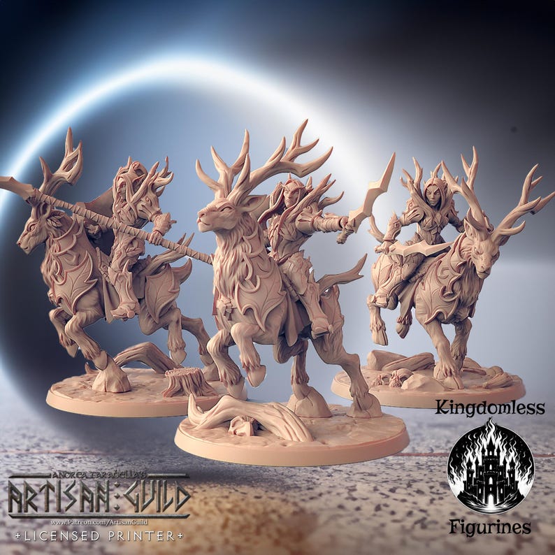 Elf Knight Stag Rider Miniature | Modular Dnd RPG Figurine, Artisan ...