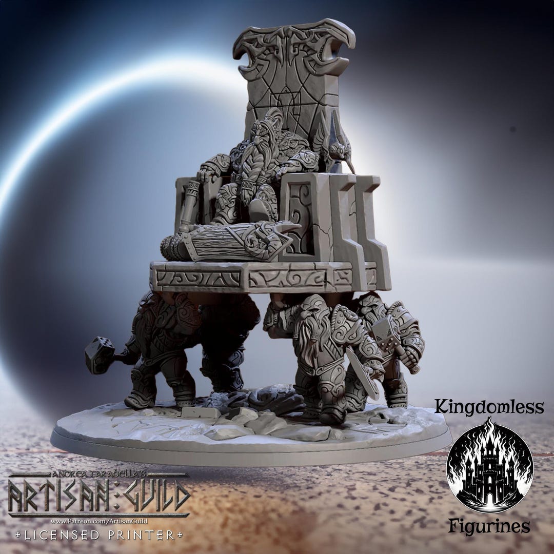 Dwarven King on Throne Miniature | Artisan Guild RPG D&D Mini - Etsy