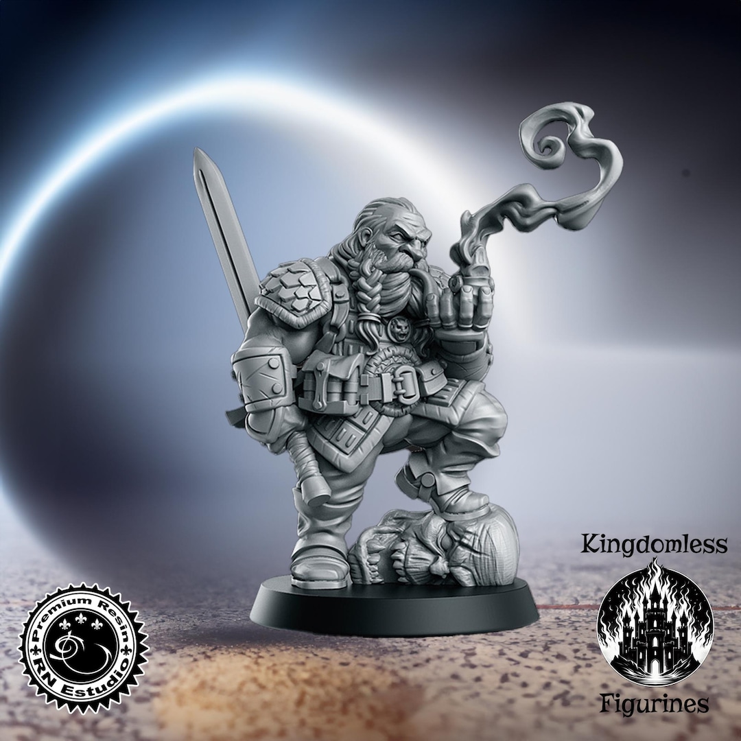 Dnd Male Dwarf Pipe Smoker Mini | Tabletop RPG Miniature | D&D ...