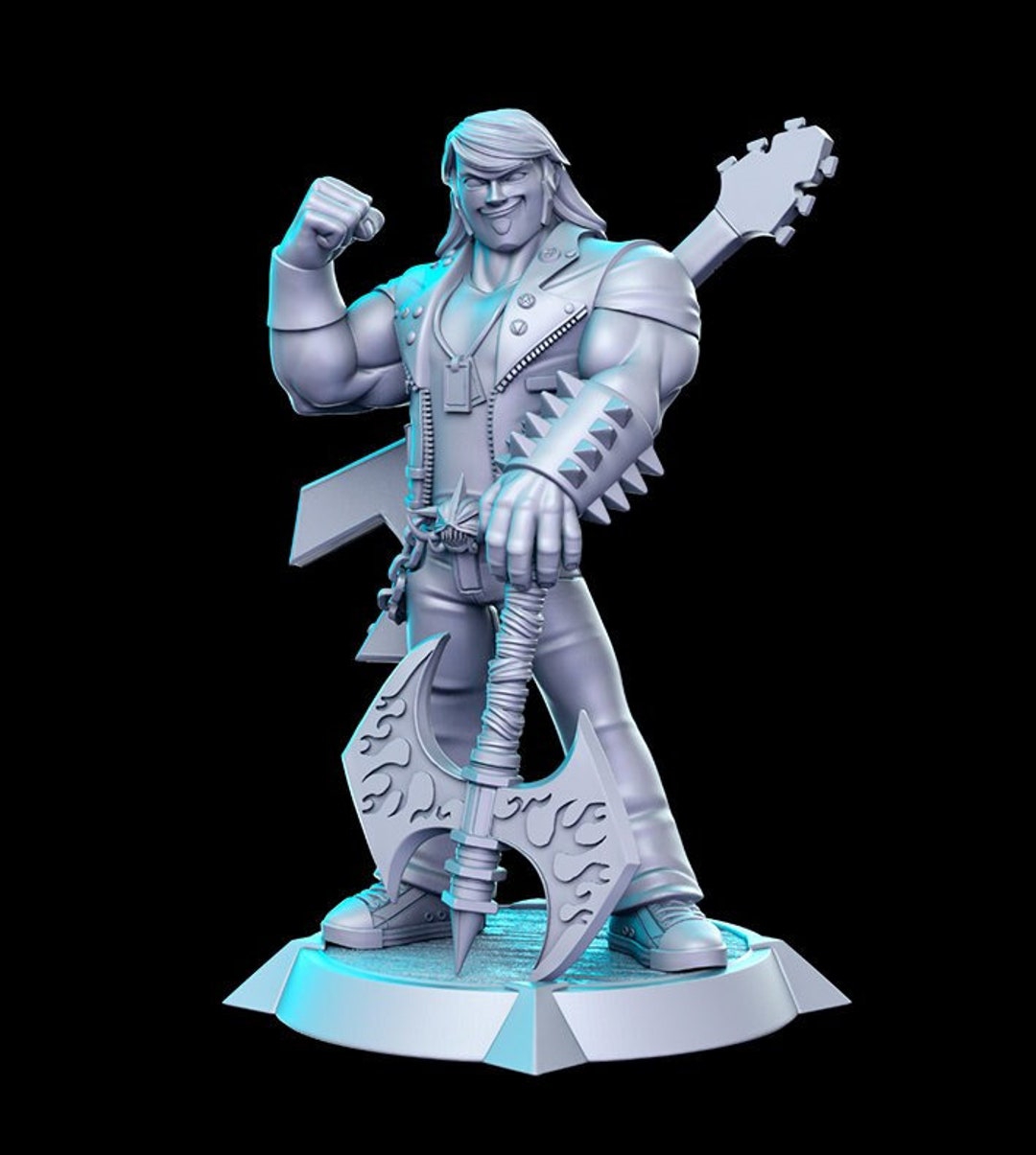 Heavy Metal Rocker Dnd Miniature, Tabletop RPG Dnd Mini, D&D Figurines ...