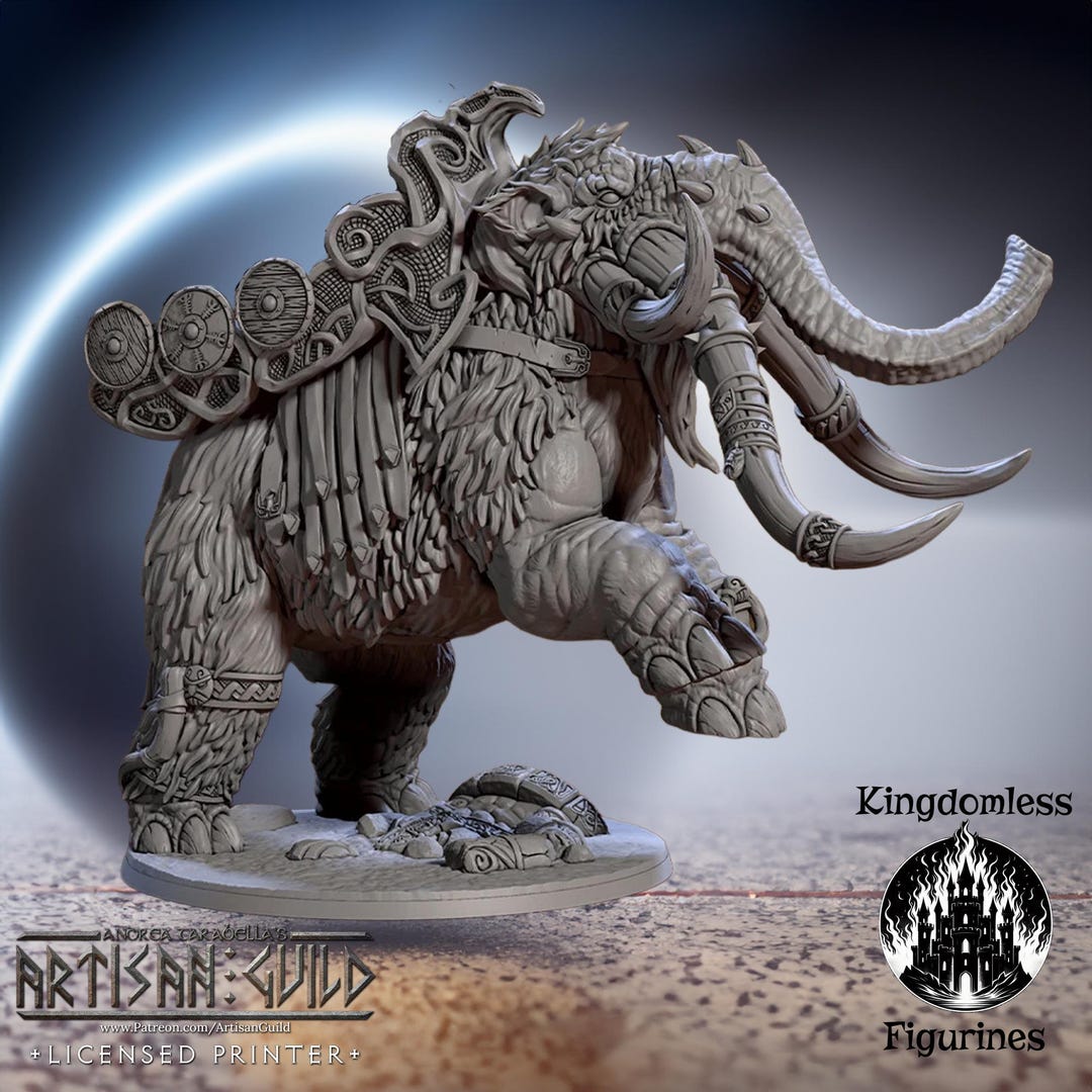 Dwarven War Mammoth Miniature | Artisan Guild, Tabletop RPG Mini - Etsy