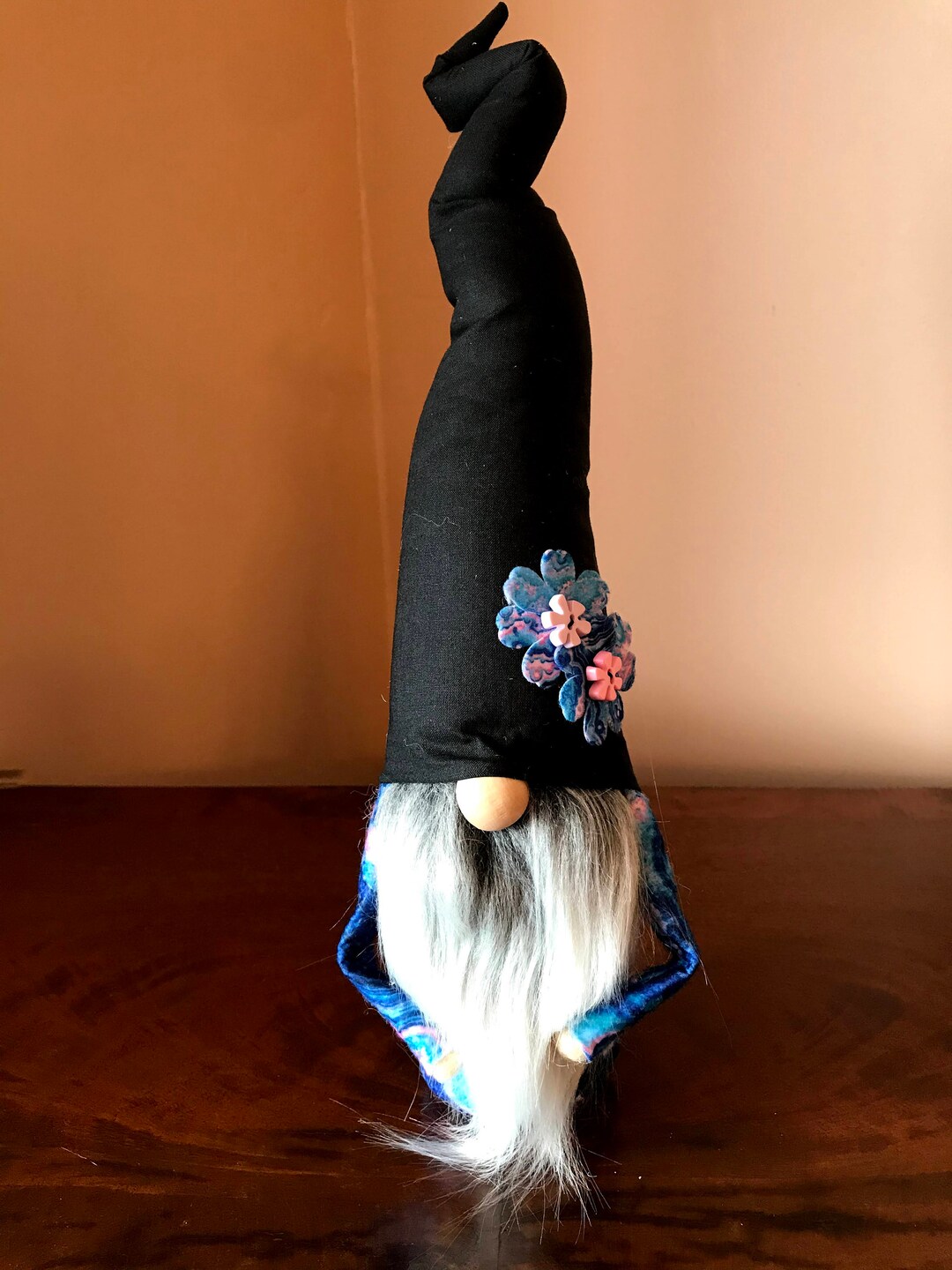Blue Marble Gnome With Flowers - Etsy
