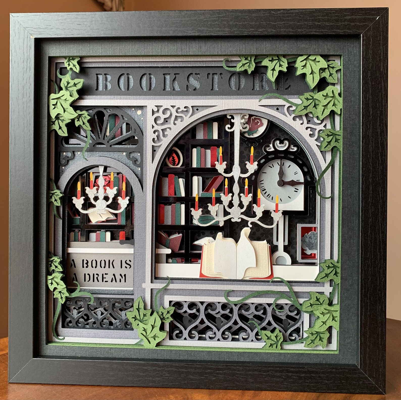 Bookstore 9x9 Layered Shadowbox - Etsy