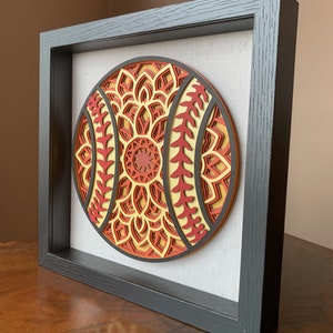 Mandala Softball 9x9 Shadowbox - Etsy