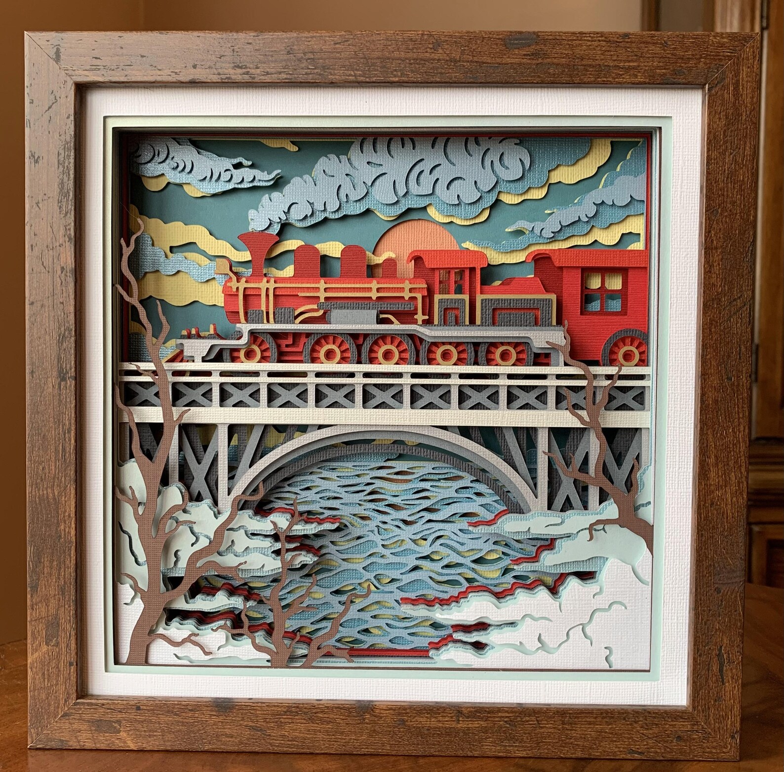 Train 9x9 Layered Shadowbox - Etsy