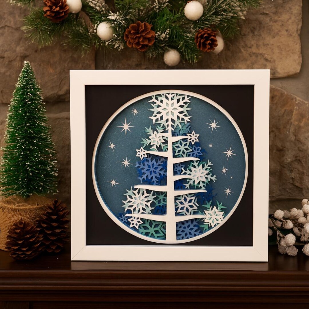 Snowflake Tree 8x8 Shadowbox - Etsy