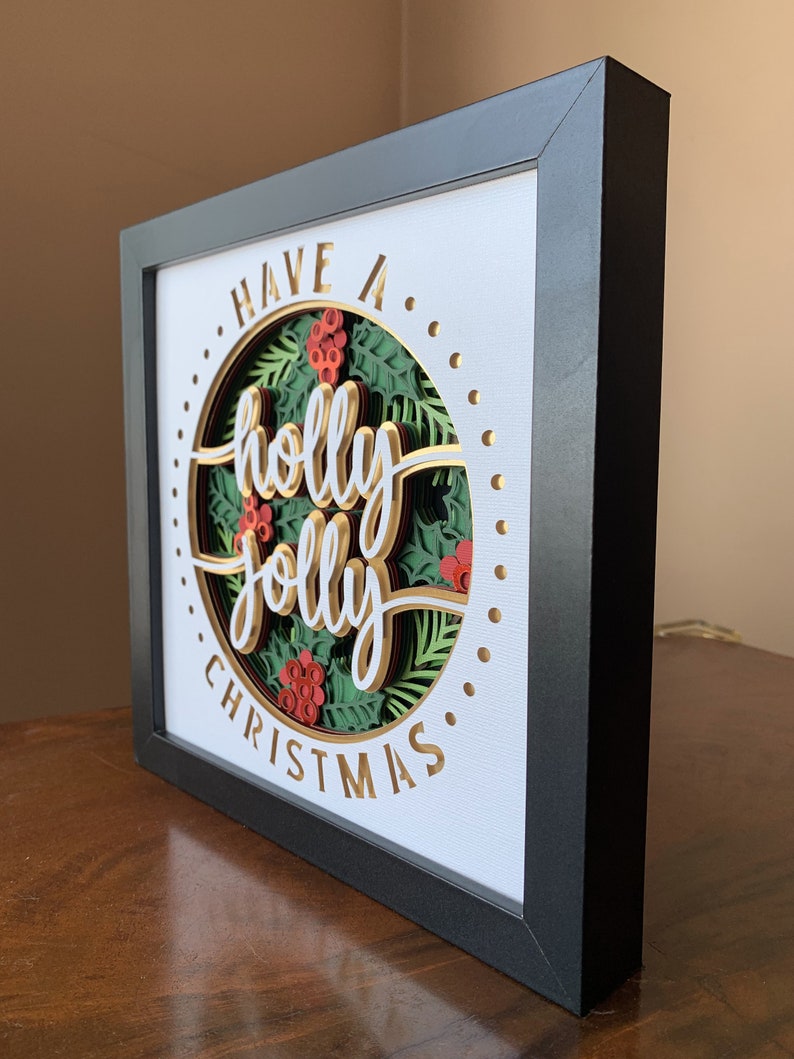 Holly Jolly Christmas 8x8 Shadowbox - Etsy
