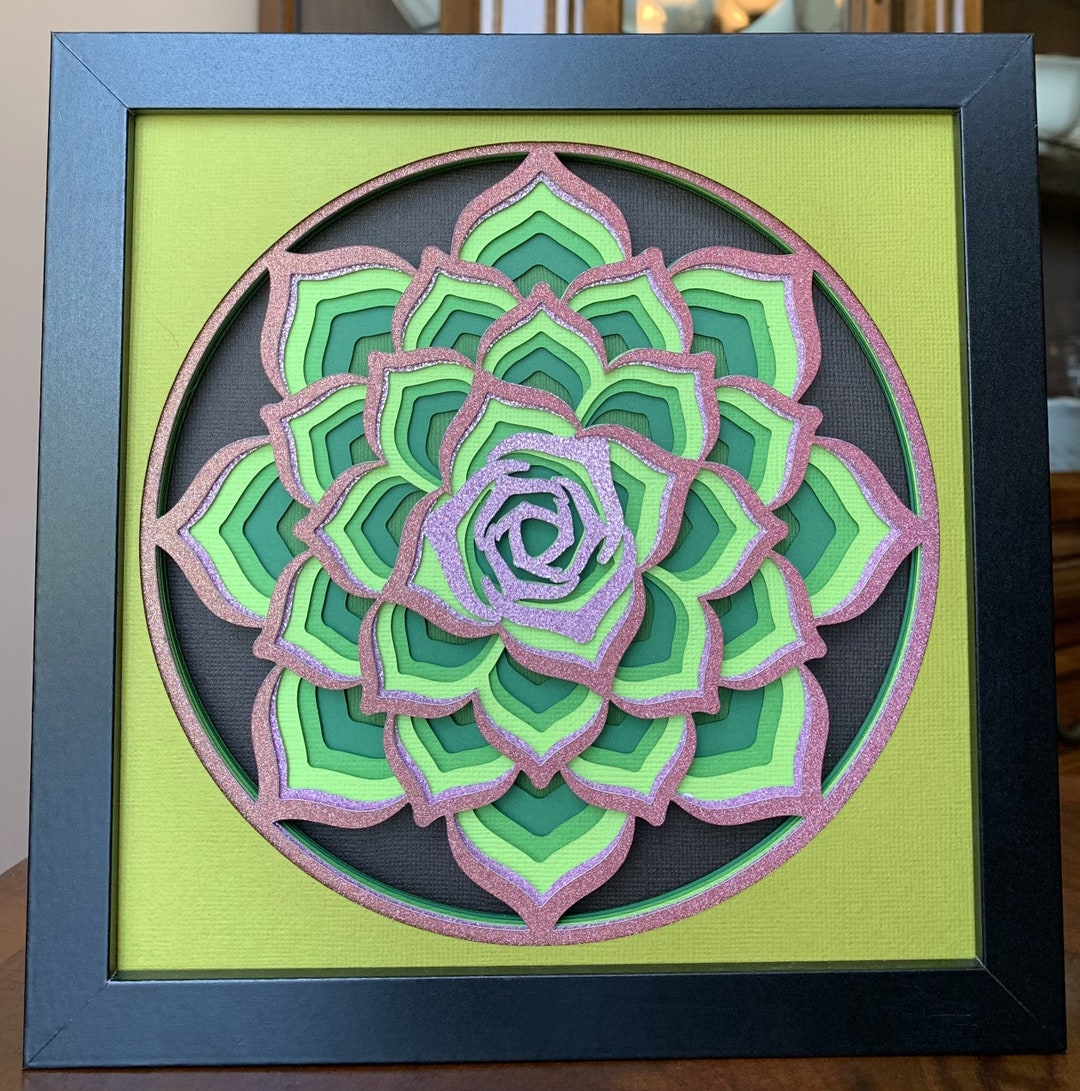 Succulent Mandala 8x8 Shadowbox - Etsy