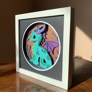 Teal & Purple Dragon 8x8 Shadowbox - Etsy