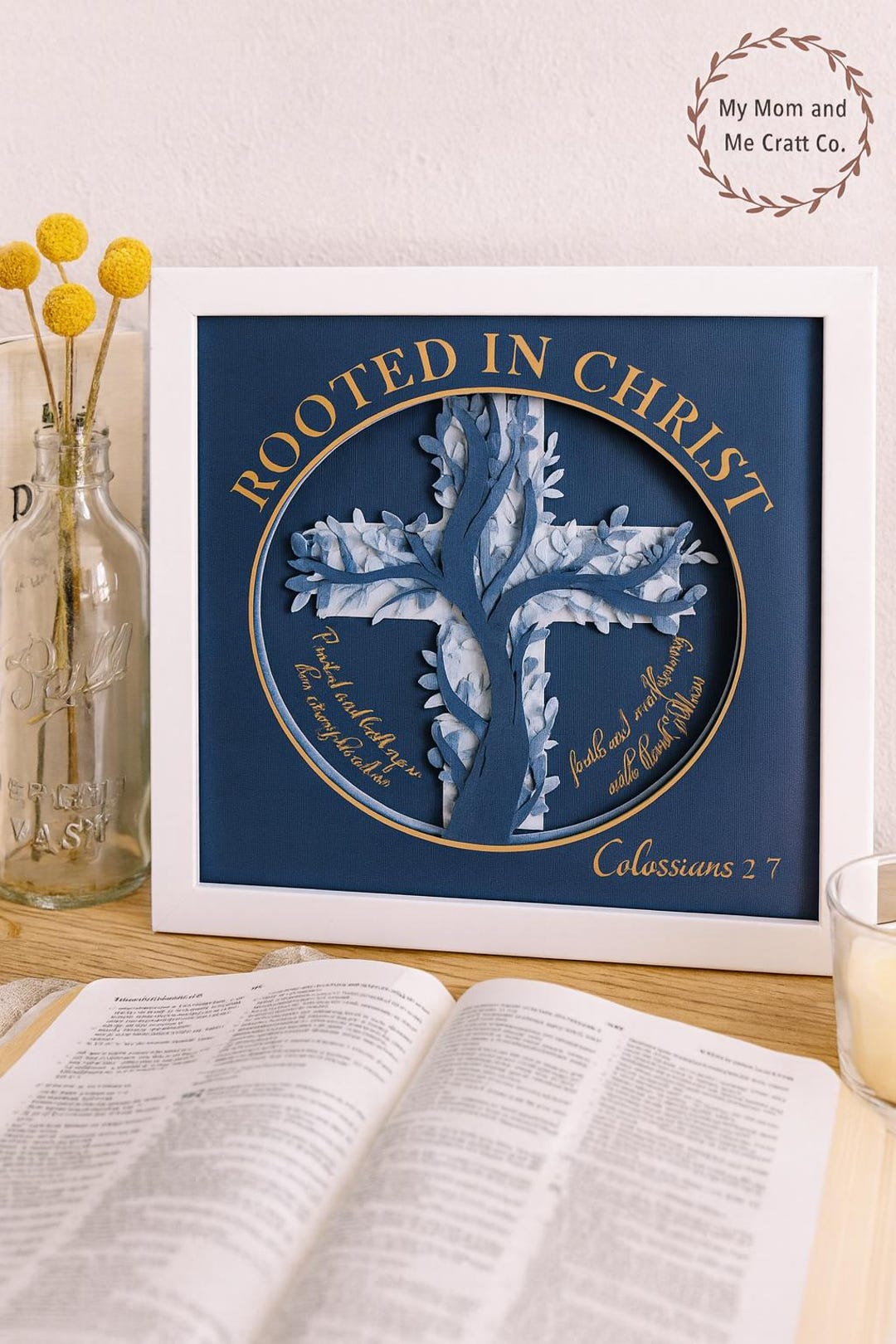 Rooted in Christ - Colossians 2:7 9x9 Layered Shadowbox - Etsy